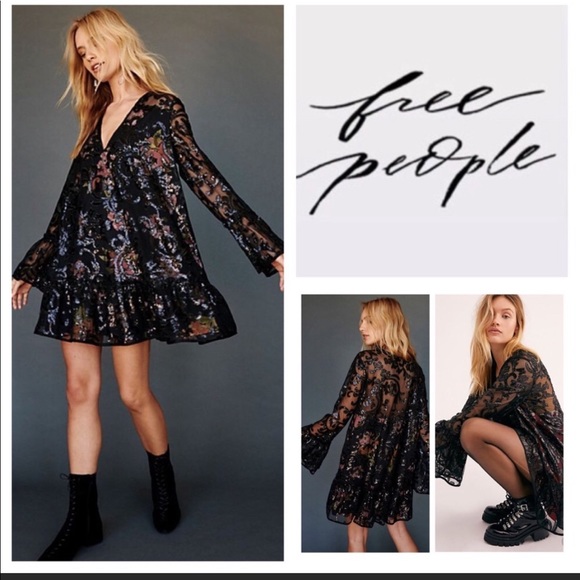 Free People | Dresses | Free People Falling Flowers Frock | Poshmark
